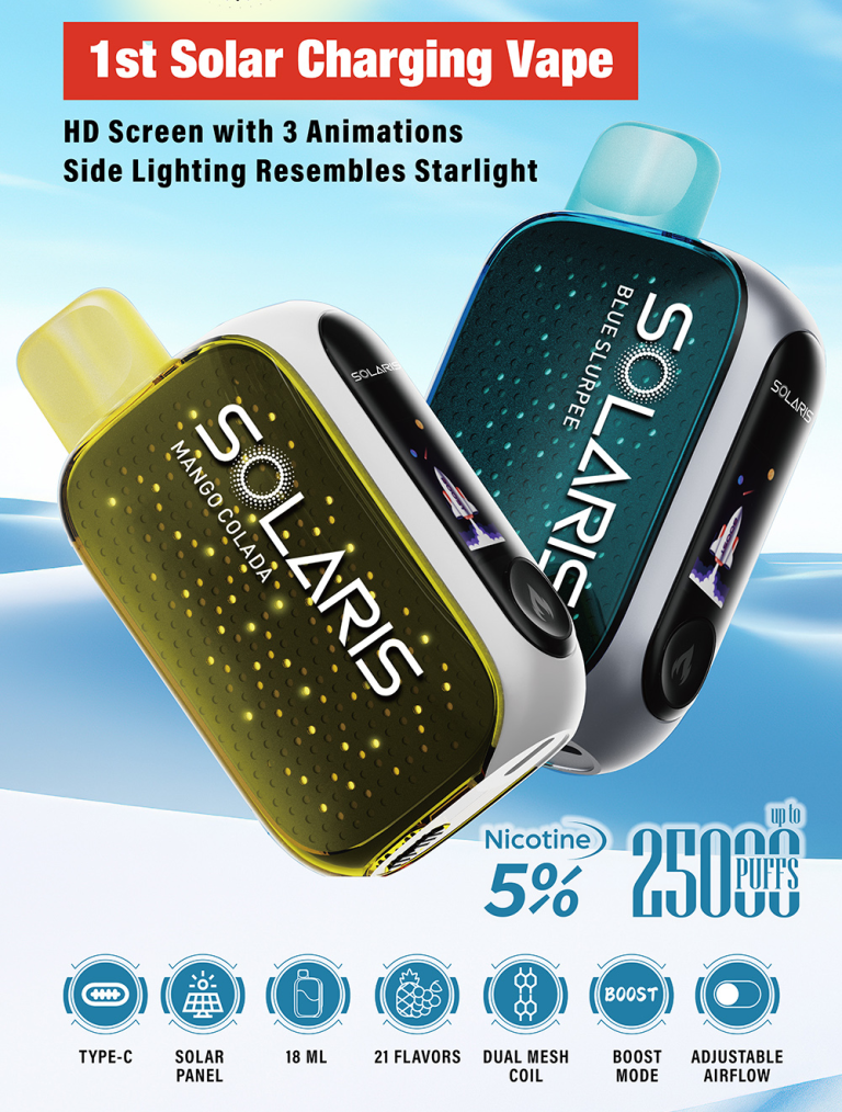 Solaris 25K Puffs Solar Charging Disposable Vape: Revolutionizing the ...