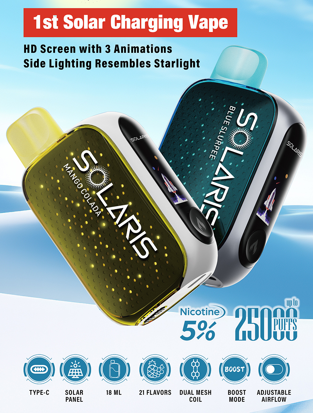 Solaris 25K Puffs Solar Charging Disposable Vape: Revolutionizing the ...